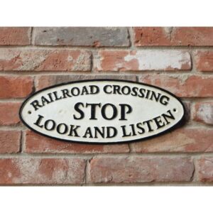 Railroad Crossing Stop Look Listen - HS342 - Kilkenny Architectural ...
